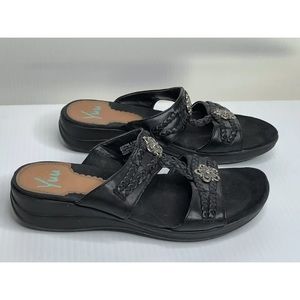 Yuu | Shoes | Yuu Justene Black Wedge Sandals Shoes | Poshmark